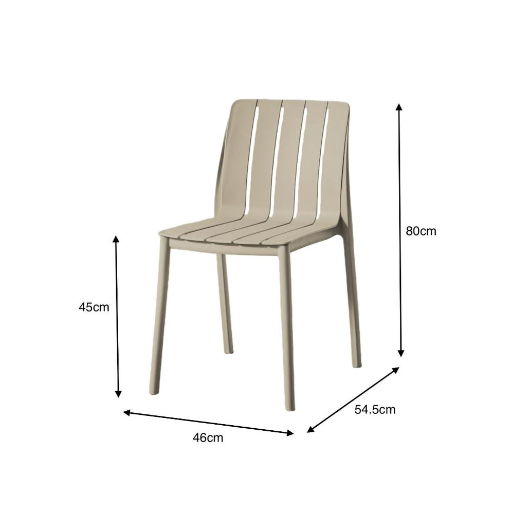 Silla Alice, Taupe, Con espaldar y diseño minimalista - Madecentro