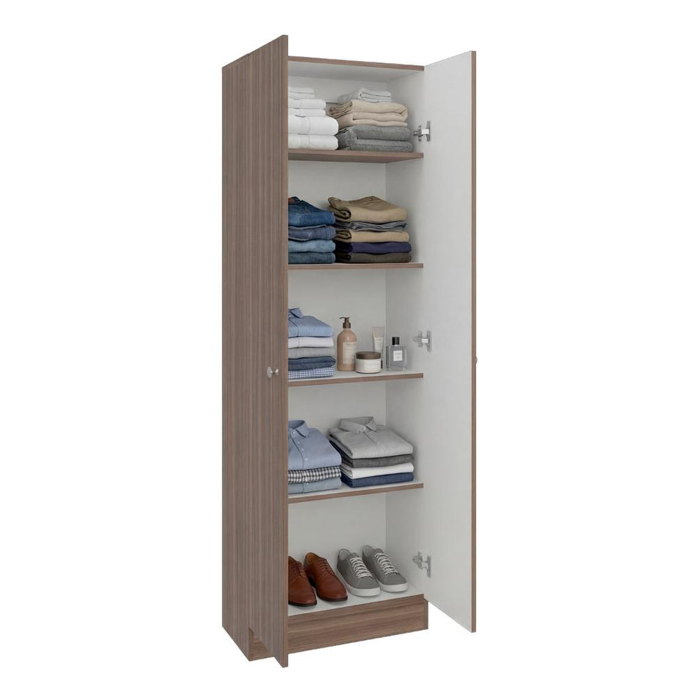 Closet Ainara, Avellana y Blanco, Con Cinco Entrepaños - Madecentro
