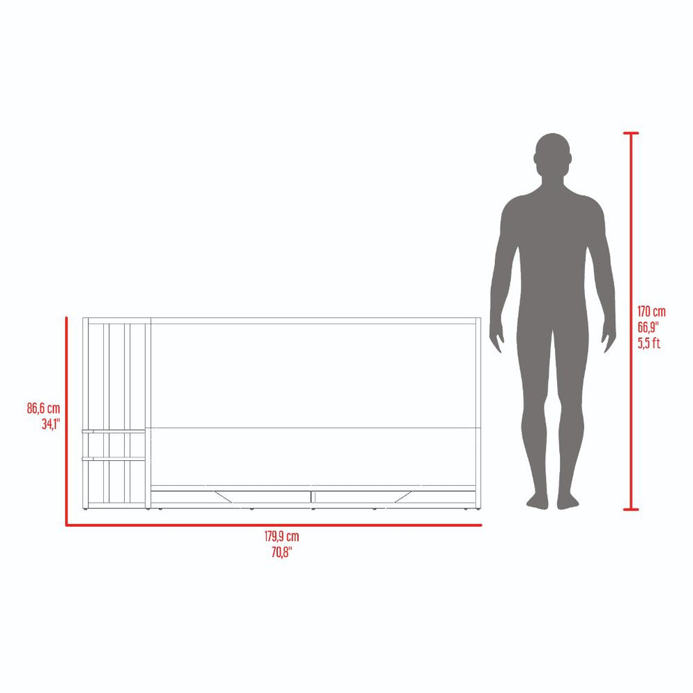 Cama Doble Vanez, Avellana, con espaldar alto incluyendo tendida de ta ...