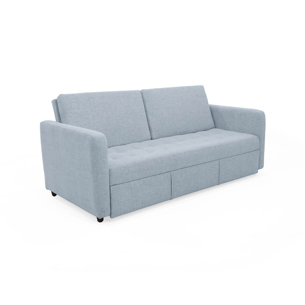 Sofa Cama Uganda Reclinable Tela 192x93x87 Plata - Madecentro