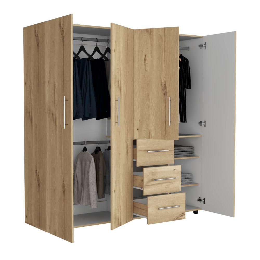 Closet Poche, Café y Blanco, Con Tres Cajones Organizadores y Tres Tub ...