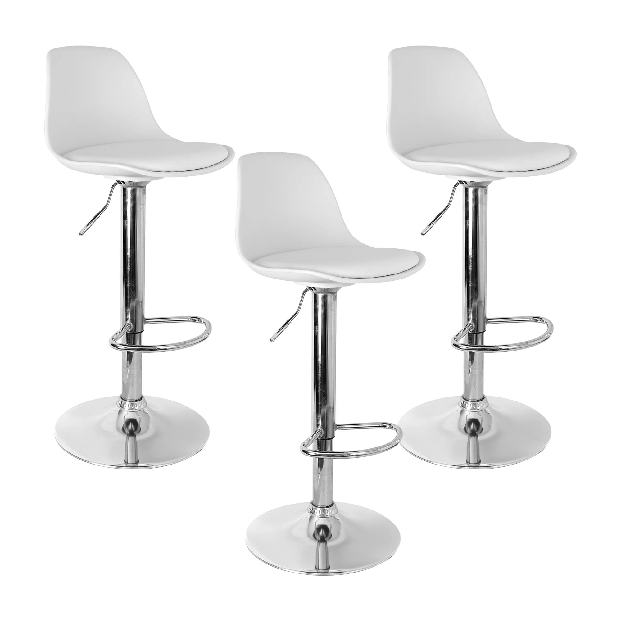 Kit por 3 sillas de barra july color blanco - Madecentro