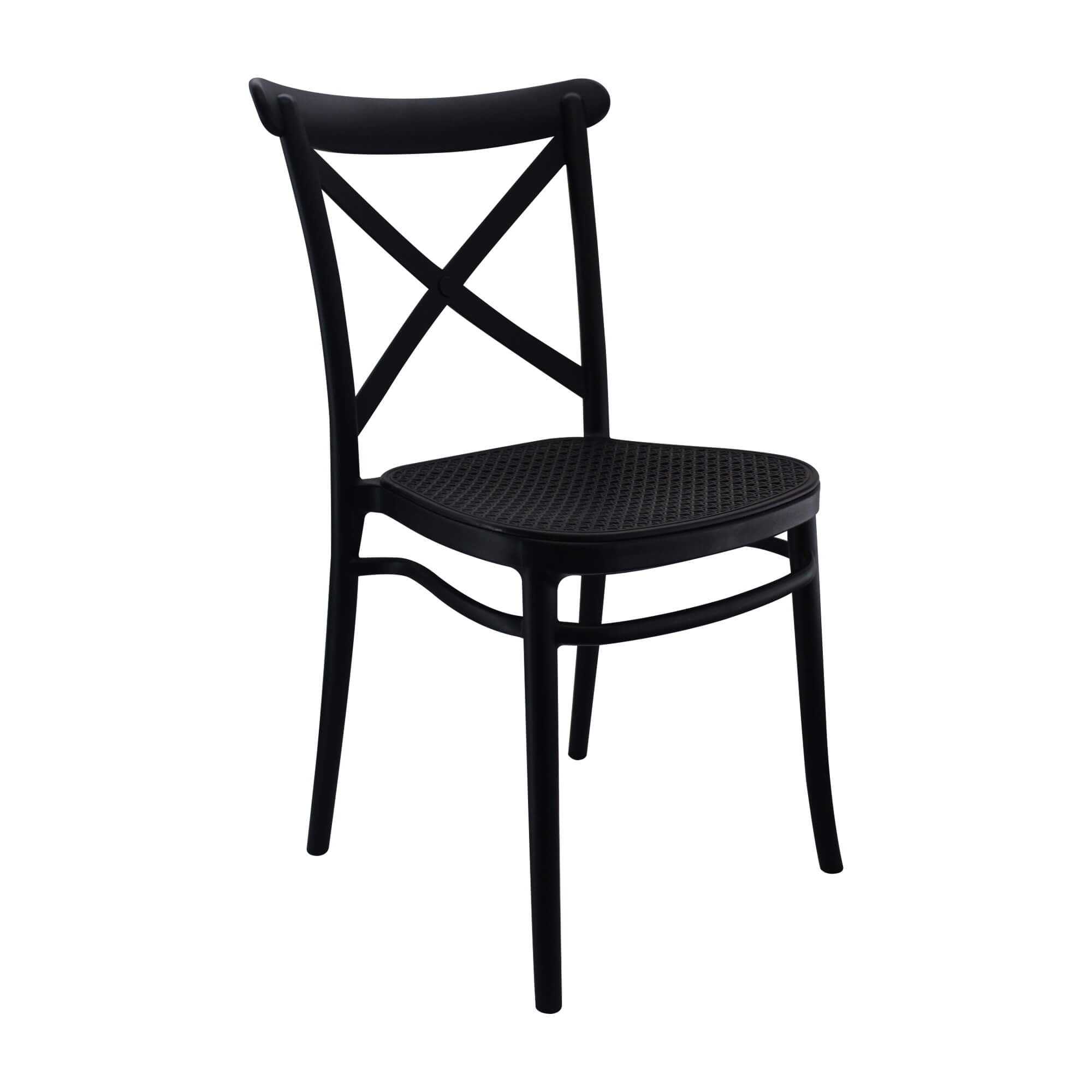 Silla de exterior plástica para comedor jardín 1146 color negro ...