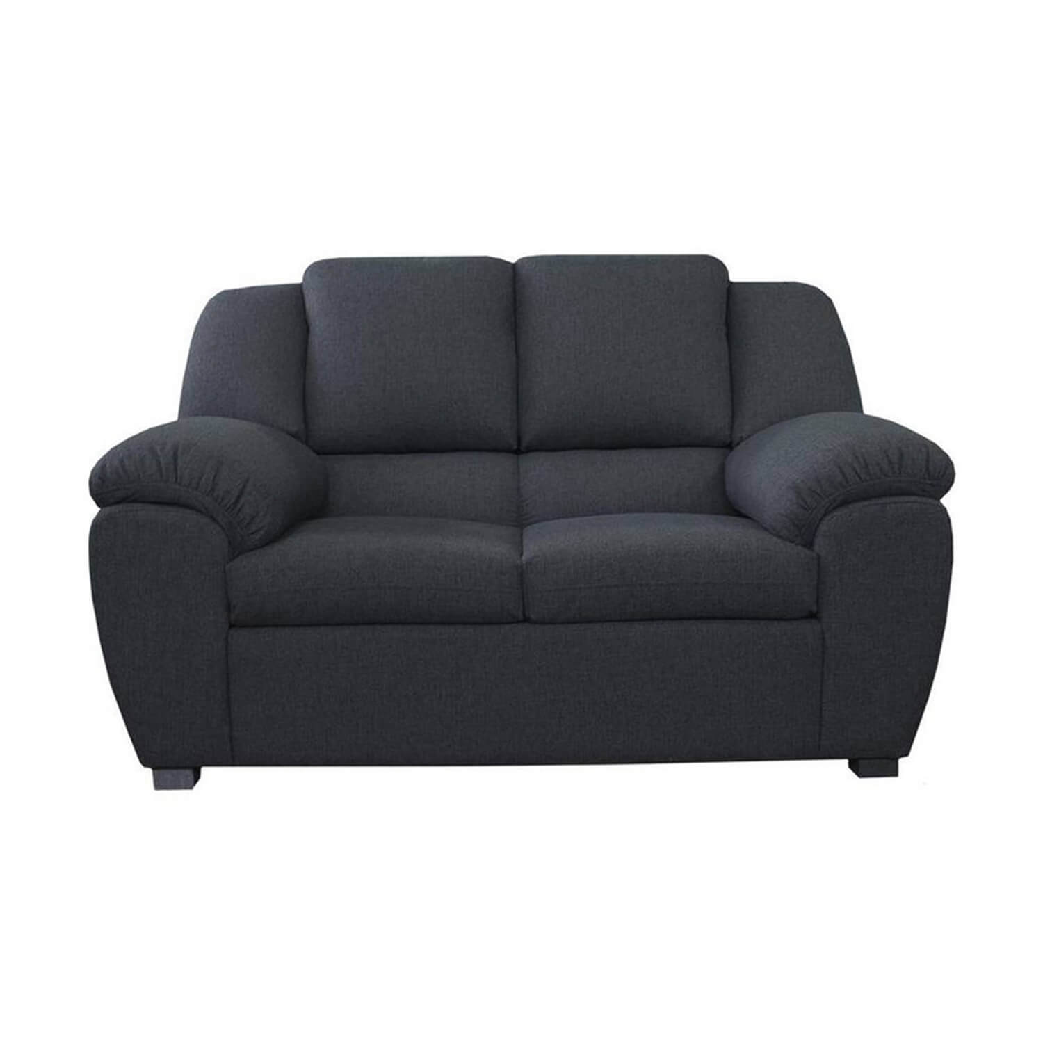 Sofá dena 2 puestos plomo tela anti fluidos 150x82x105 cm - Madecentro