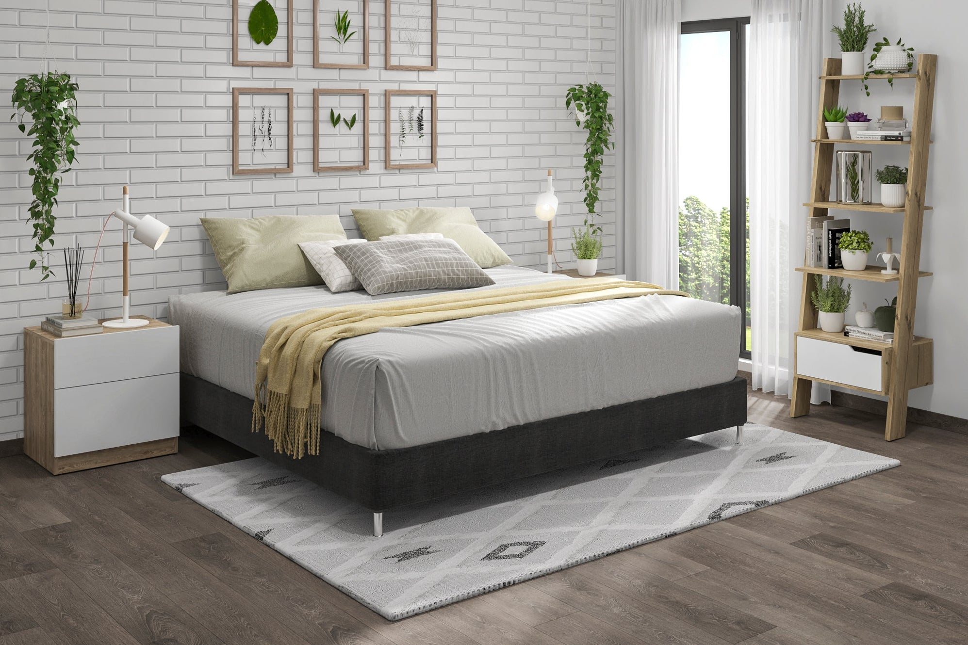 Combo para habitación troy, incluye base cama presidencial, colchón y ...