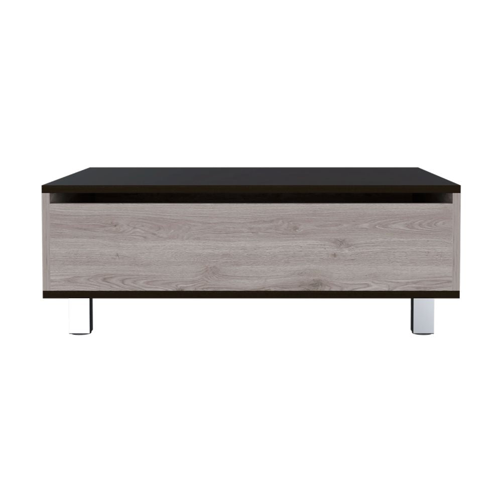 Mesa de centro ada, miel y plata oscuro, con gran capacidad de almacen ...