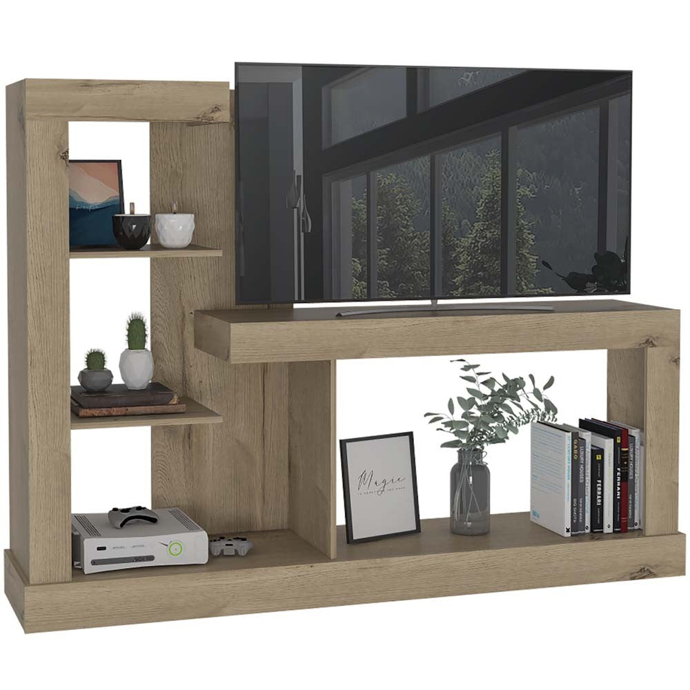 Mesa para tv samir, café claro, con espacio para televisor de hasta 55 ...